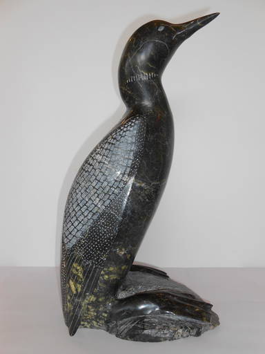 17" Life Size Loon (inuit Stone Carving)