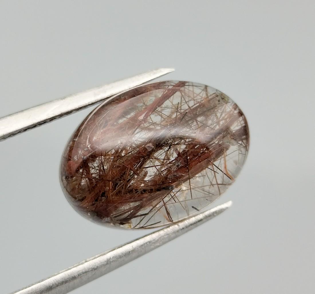 5.50 Carats Amazing Natural Dark Red Rutile Quartz Cab Auction