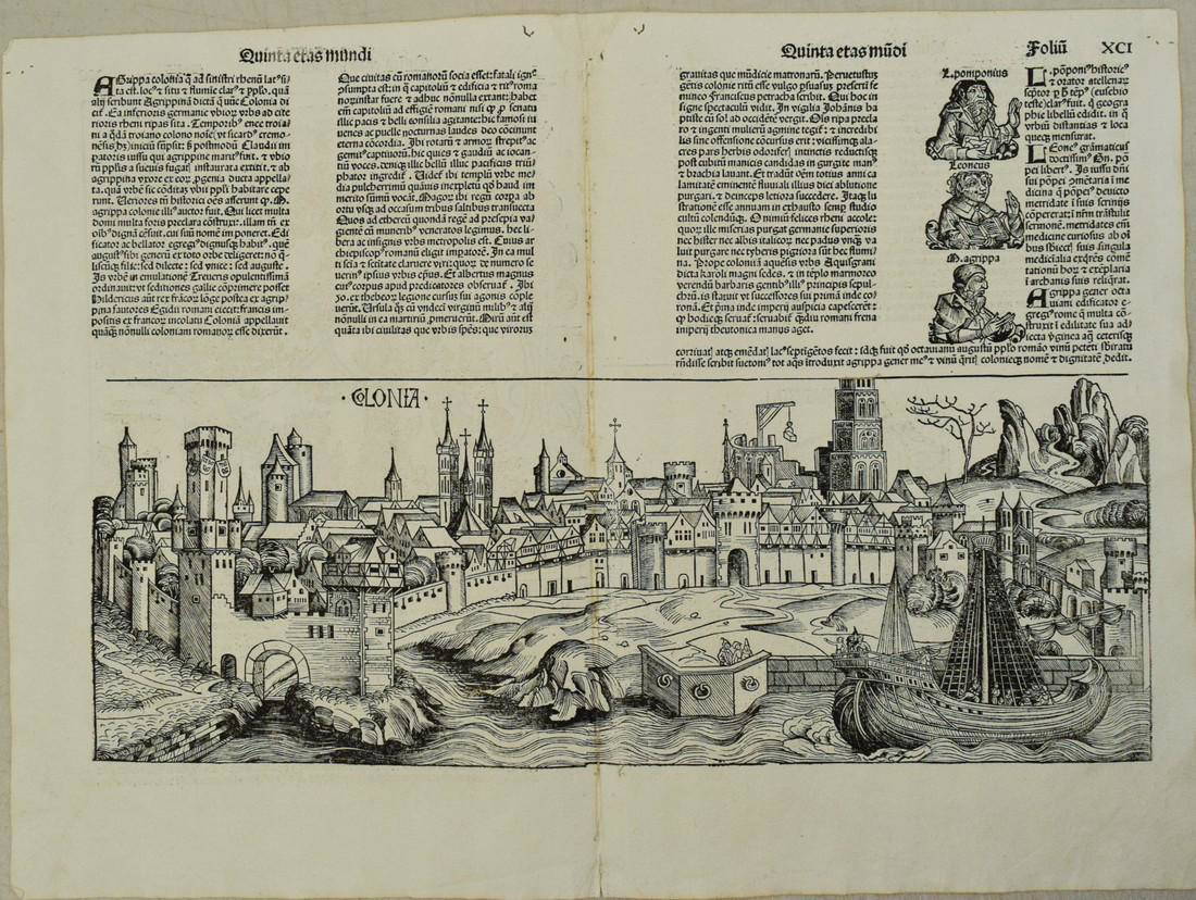1493 Schedel View Of Cologne -- Colonia Auction