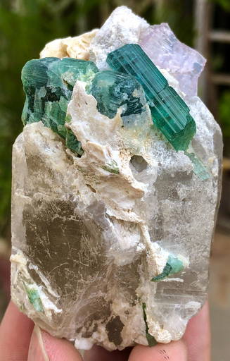 Gemstone Symphony: Harmonious Blend Of Tourmaline And Kunzite Attached ...