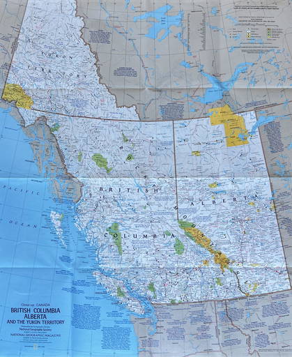 Vintage Map Travelers Map Of Canadian Provinces National Geographic 1978