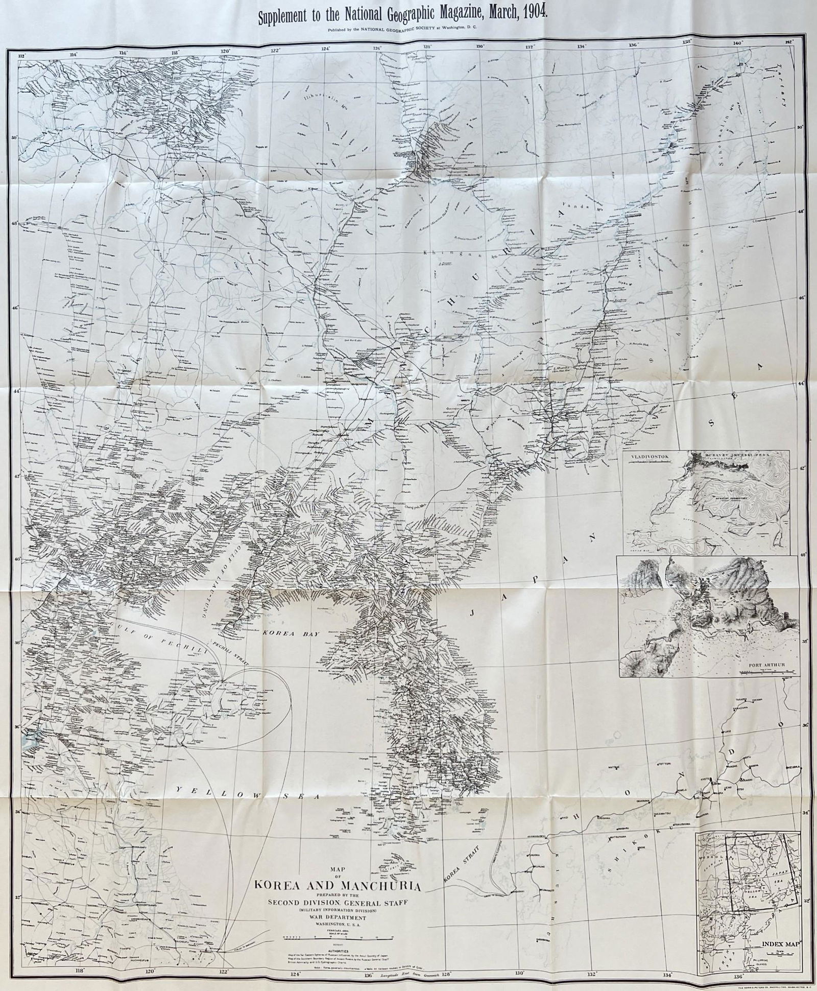 Buy Historic Map Of Korea And Manchuria - Port Arthur - Asia - National ...