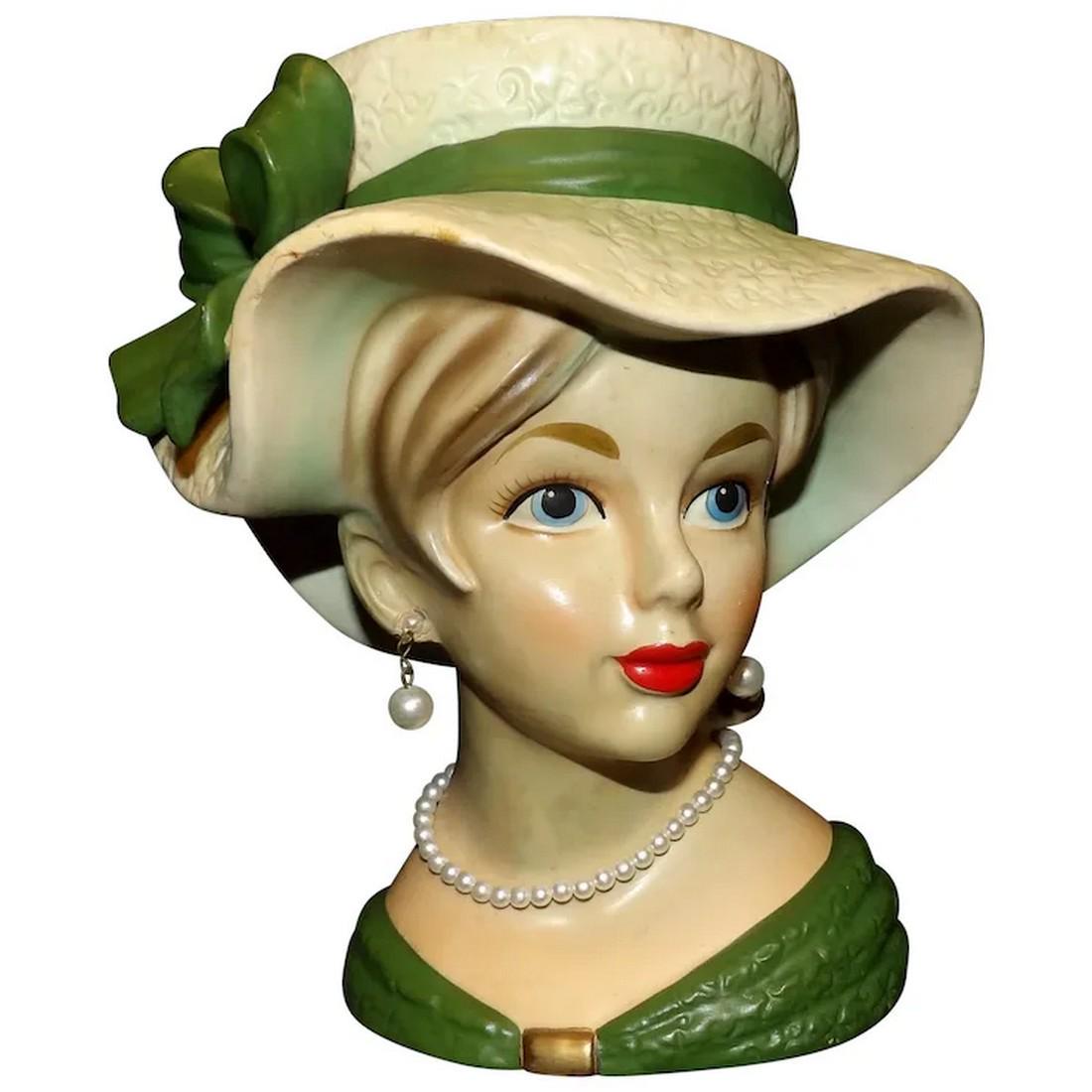 Rare Relpo K1679 Lady Head Vase Auction