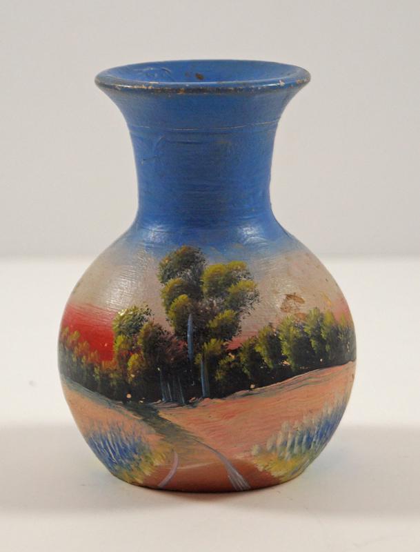 Meyer Texas Pottery Bluebonnet Bulbous Vase Auction