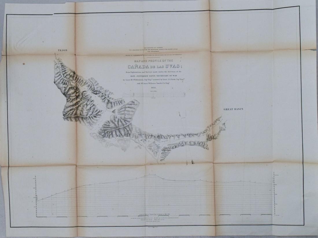 1853 Williamson Map Of California's Tejon Pass Region -- Map And ...