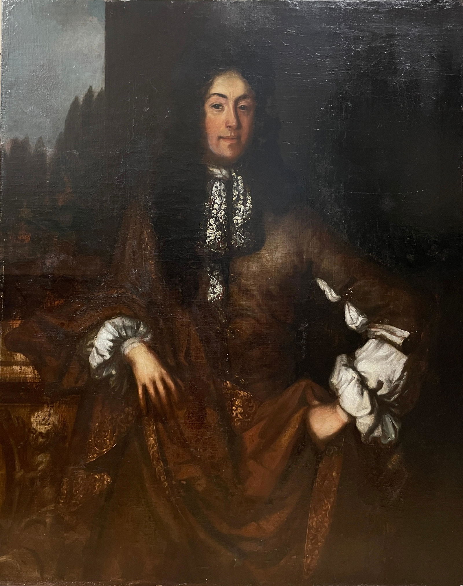 Huge 17thc English Oil Aristocratic Portrait Of Baronet Fine Ancestral ...