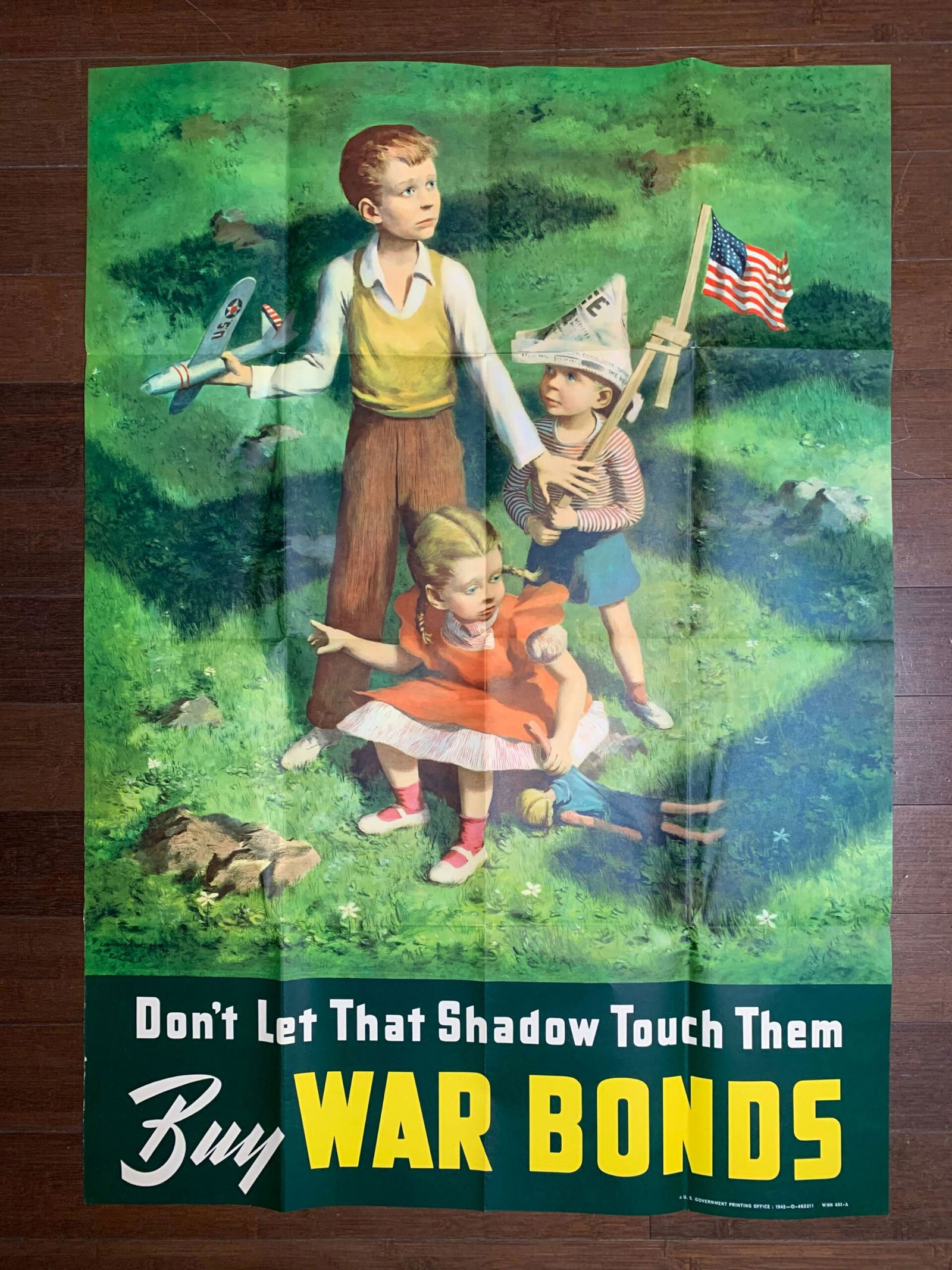 Don't Let That Shadow Touch Them (1942) 28.5" X 40" Us War Bond Poster - Unused Auction