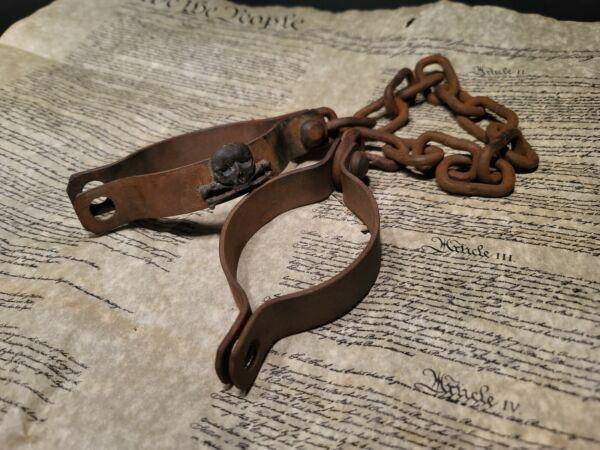 Wrought Iron Pirate W Cross Bones Handcuffs Shackles Auction
