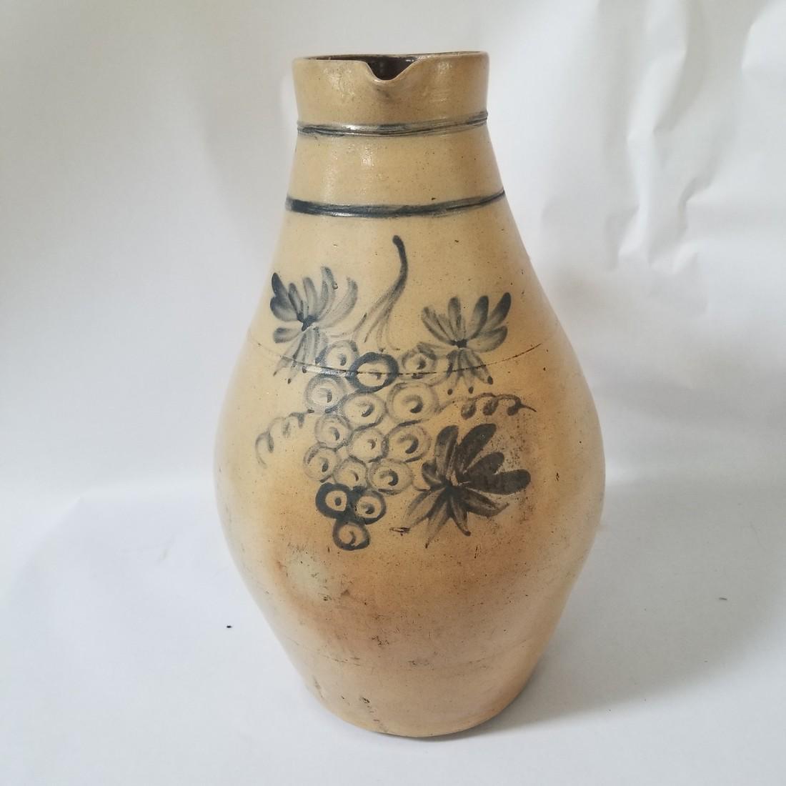Decorated Stoneware Pitcher By The Wingender Brothers, Haddonfield Nj ...