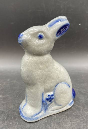 Eldreth Pottery Bunny Rabbit Salt Glazed Figurine Cobalt