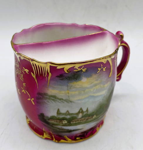 Porcelain Barber Scuttle Shaving Mug Cup Pictorial