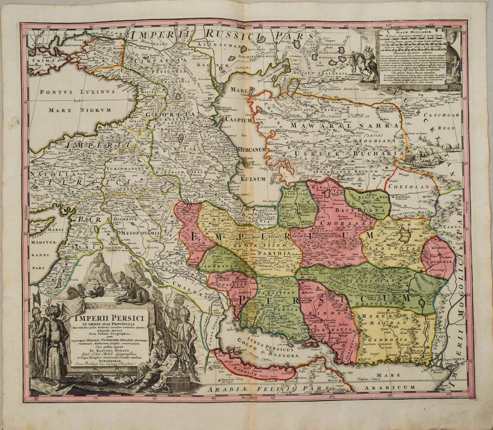 1720 Homann Map Of The Persian Empire Imperii Persici In Omnes Suas ...