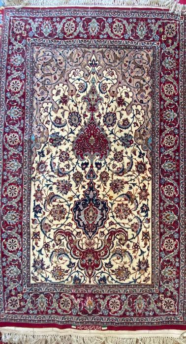 Buy Persian Isfahan Rug, Silk And Lamb Wool On Silk Foundation ,6â€™3â ...