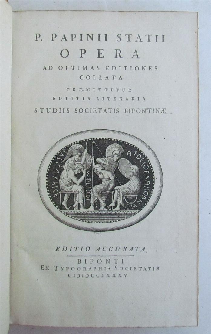 1785 P. Papinii Statii Opera Antique In Latin Poetry Publius Papinius ...