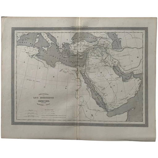 Hebrews Map. Engraved By R. Alabern (1853)
