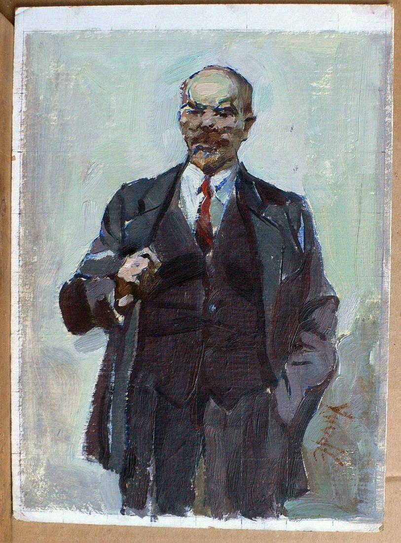 Oil Painting Lenin Erlikh Vladimir Isaakovich Auction