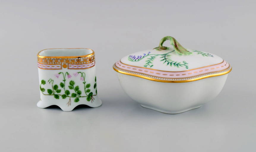 Kaiser, Germany. Porcelain Vase And Lidded Bowl With Hand Painted ...