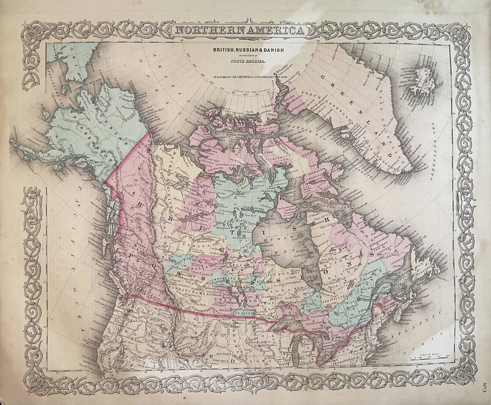 Map Of 1859 Canada And Alaska (russian ). By Colton Auction