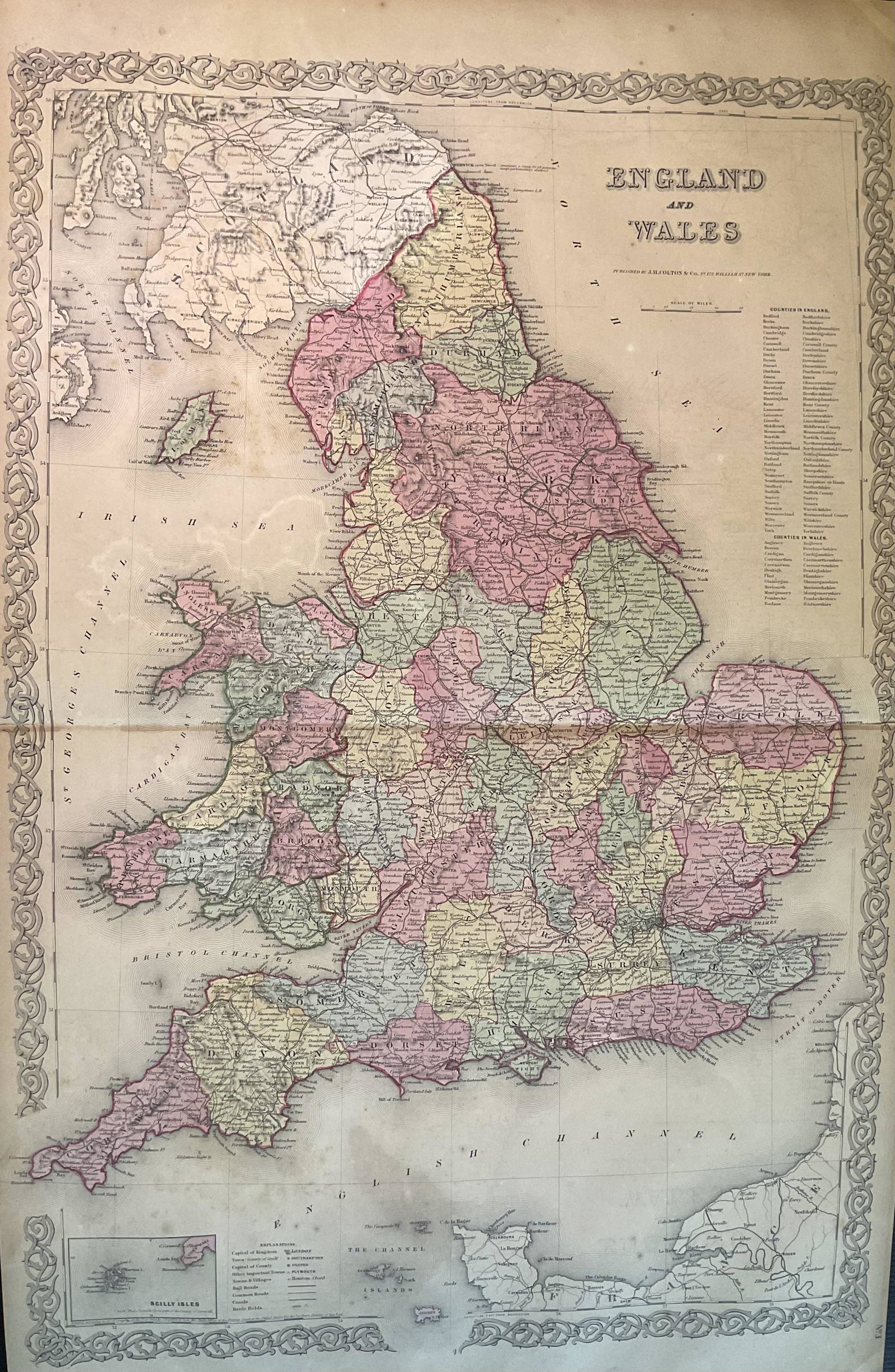 Map Of 1859 England And Wales By Colton Auction