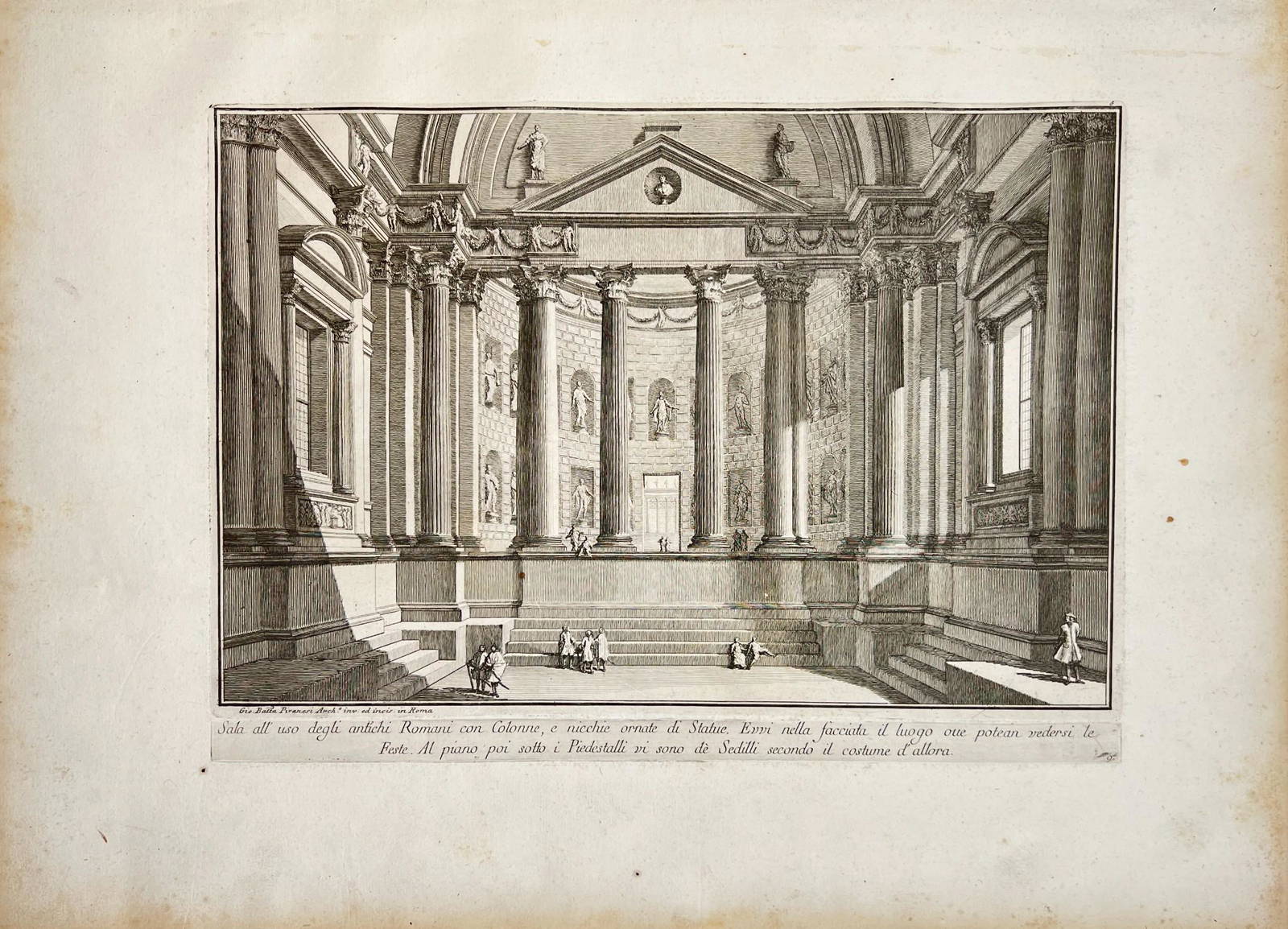 Antique Engraving - Architecture Perspective - Premises Of The Ancient ...