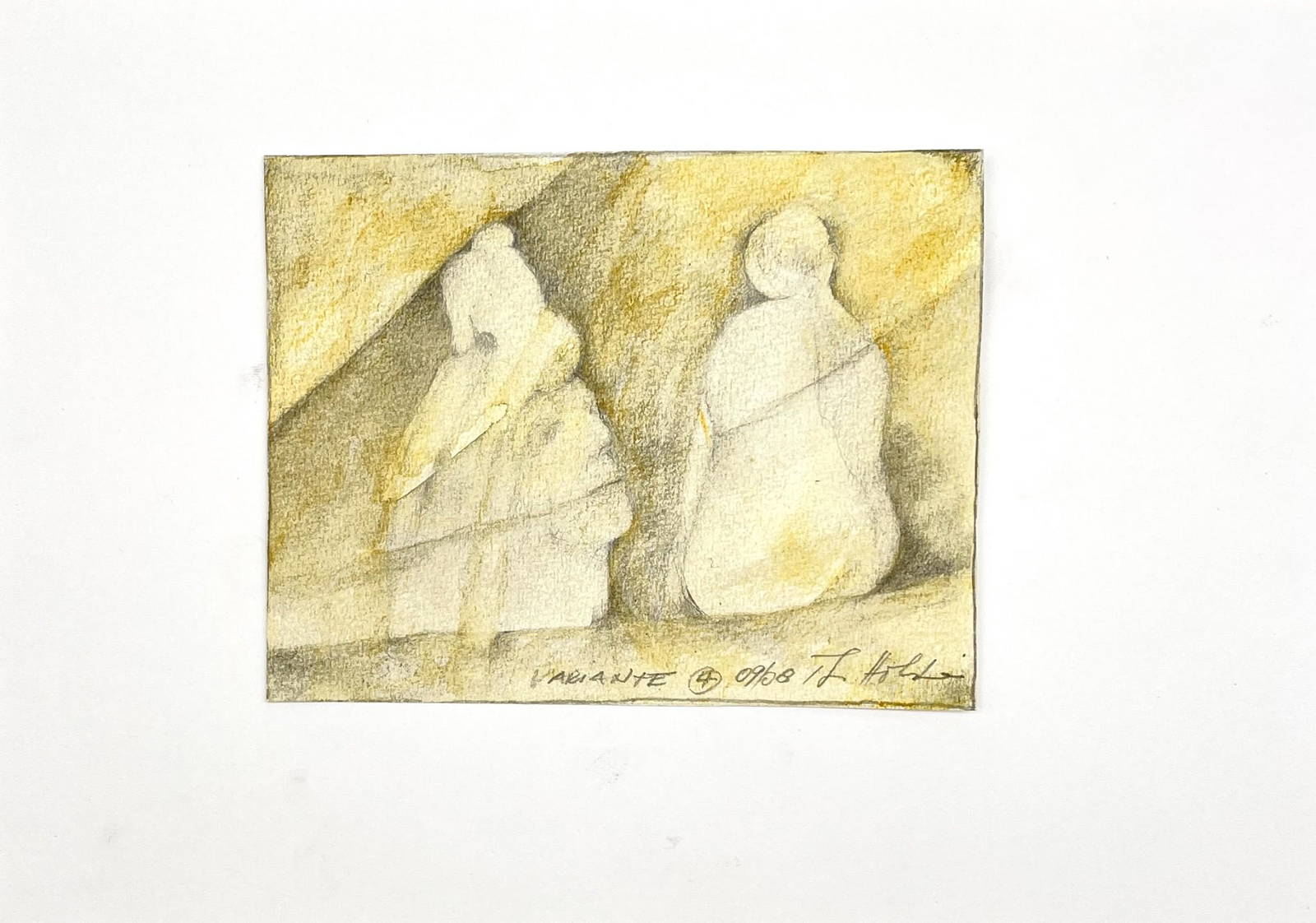 Vintage Drawing - Figures Of Two People - Dry Pastel - Thomas Holstein ...