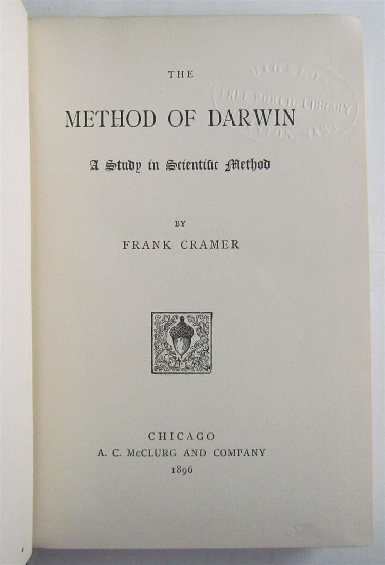 1896 Method Of Darwin By Frank Cramer Antique Auction