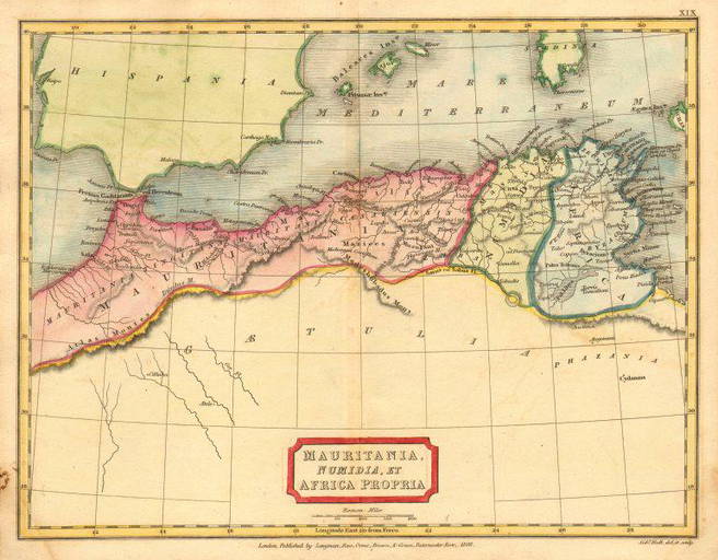 Mauritania, Numidia, Et Africa Propria'. Hall. North Africa Maghreb ...