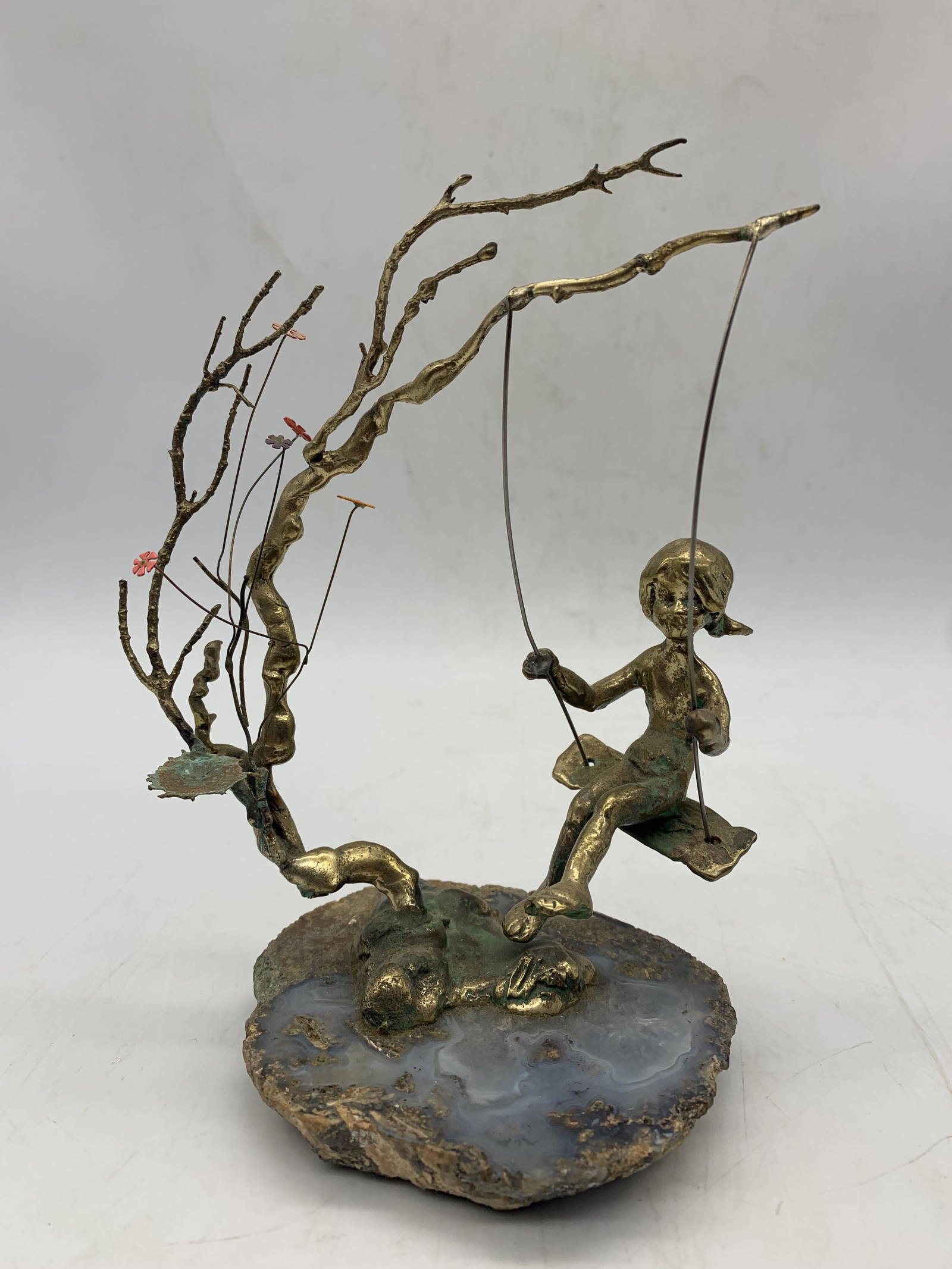 Malcolm Moran Gump's 1970s Modernist Signed Bronze Sculpture Girl On ...