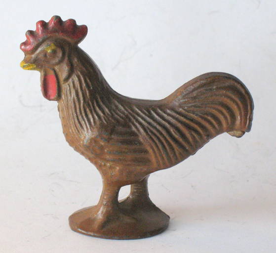 Vintage Cast Metal Rooster Paper Weight.