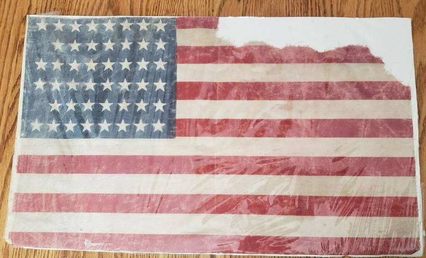 Antique 46 Stars Flag 24 X 20" Rare Star Pattern