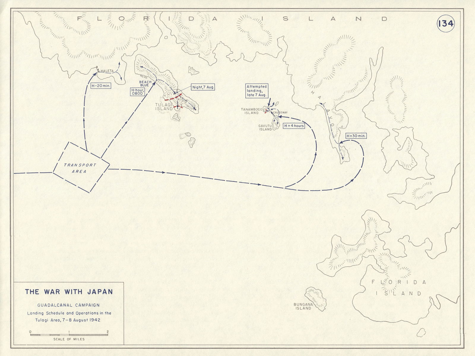 World War 2. Guadalcanal Campaign 7-8 Aug 1942 Tulagi Landing Schedule ...