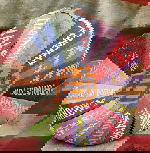 Antique 18 College Pennant Pillow Brown Harvard Yale Mit Yale