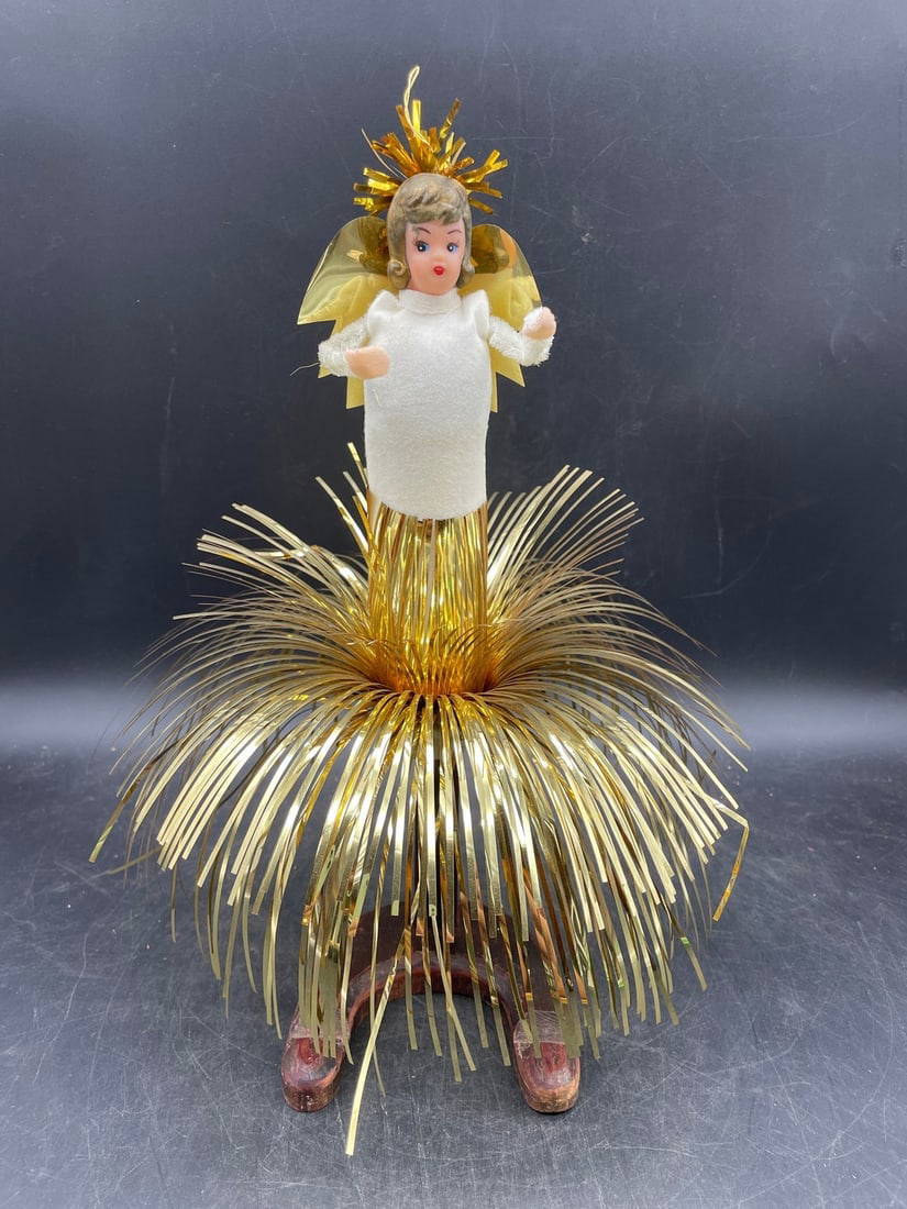 1950's Tinsel Fireworks Tree Topper Angel Japan Auction