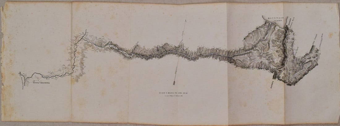 1845 Fremont Map Of The American River In California A Tributary Of The ...