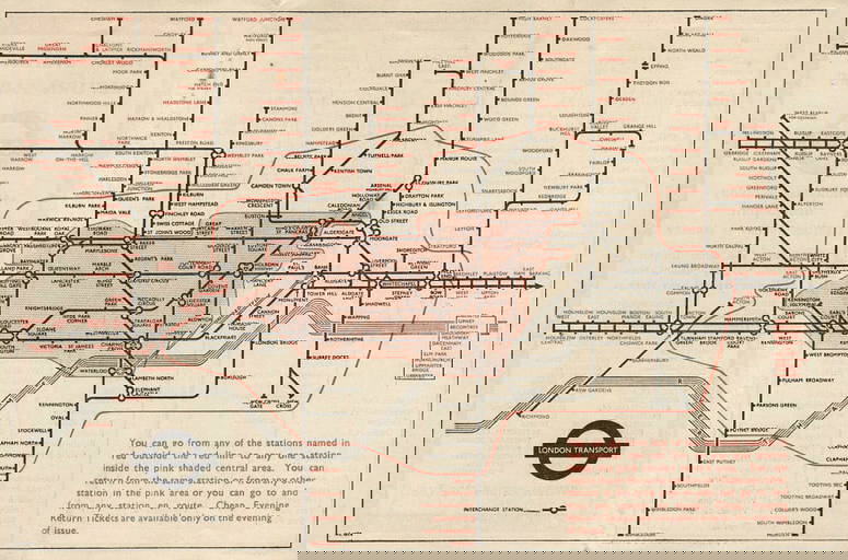 London Underground Tube Map Diagram. Cheap Evening Return Fares. Harry ...
