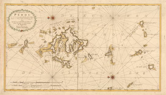 De Eylanden Van Pehou' By Van Keulen. Penghu Islands Taiwan. Voc Chart ...