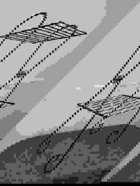 Mid Century Modern Telephone Book Stand Accent Table Black Starburst ...