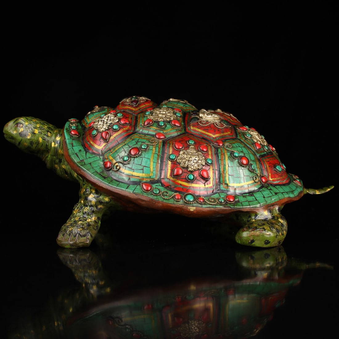 Buy Tibetan Buddhism Colored Drawing Bronze Inlay Silver Wires ...