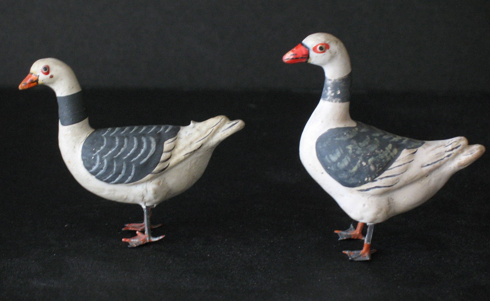 Antique Pair Of Composition German Geese. Auction