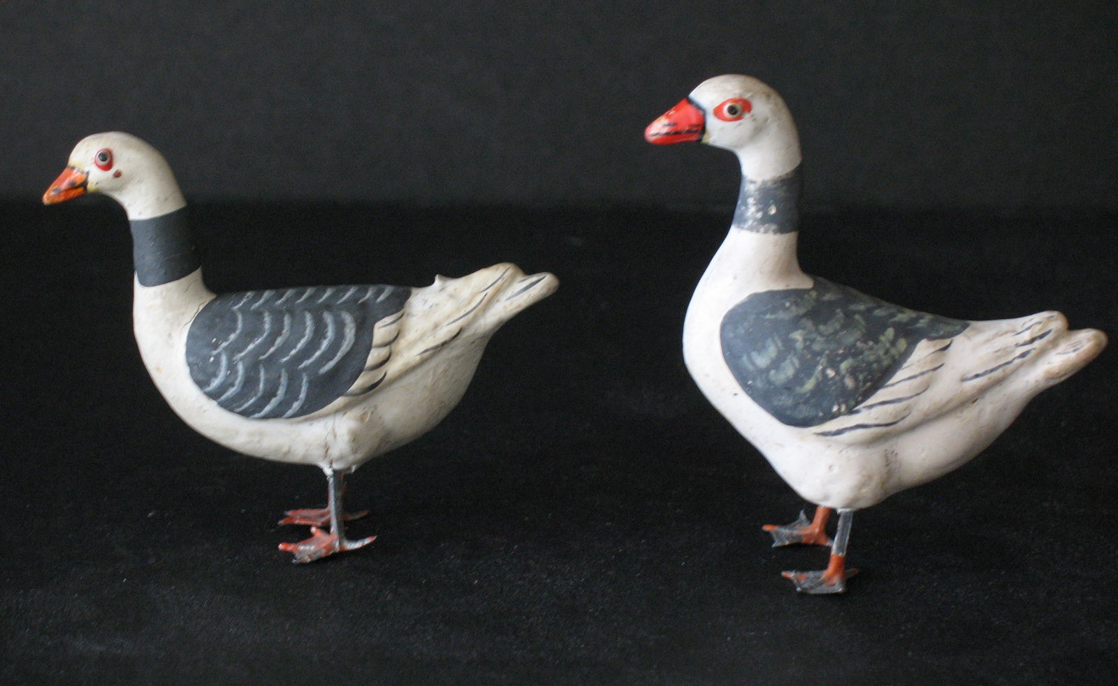 Antique Pair Of Composition German Geese. Auction