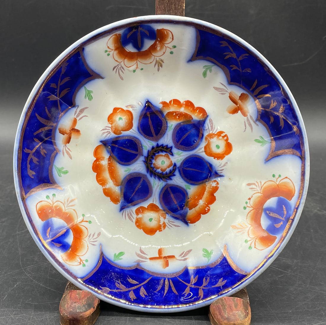 Antique 19th.c Gaudy Ironstone Pinwheel Pattern Plate Auction