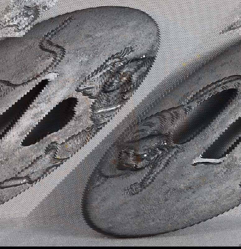 18/19c Japanese Sword Tsuba Filial Piety Yoko & Tiger Signed Auction