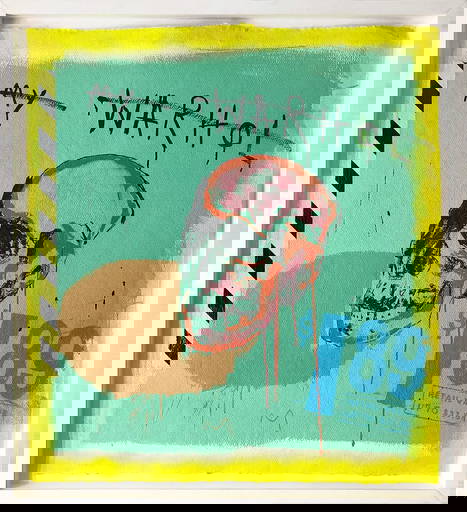 Marc Lessard My Warhol Skull 2017 Mixed Media 51" X 50"