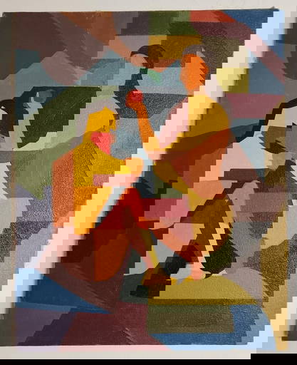 Antique Oil Canvas Painting Cubism / "style Of Pablo Picasso , Braque ...