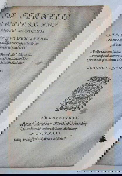 1593 Medical Treatise By Fernel Antique Universa Medicina Vellum 16th ...