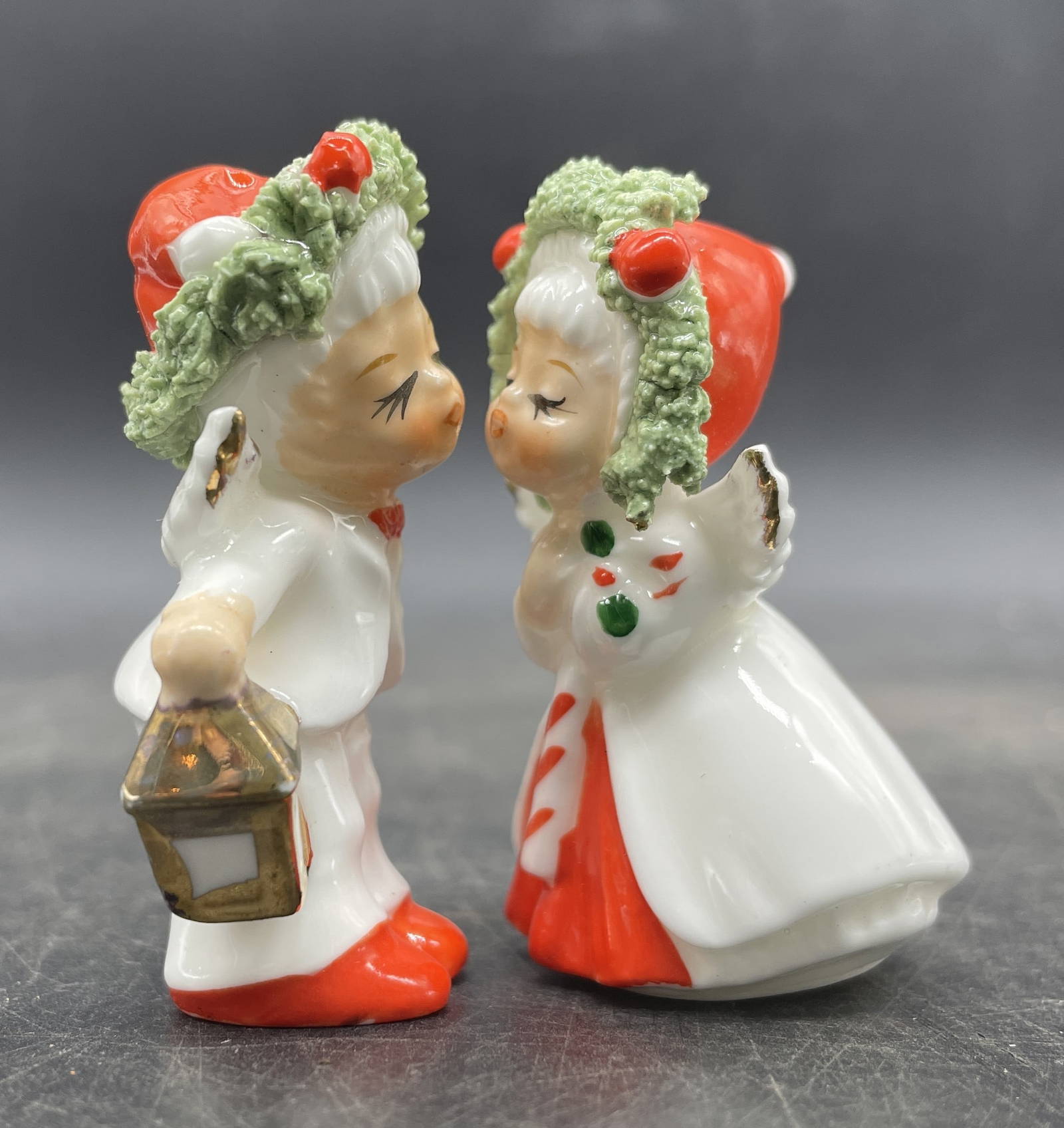 Napcoware Christmas Miniature Kissing Boy Girl Angel Figurines ...