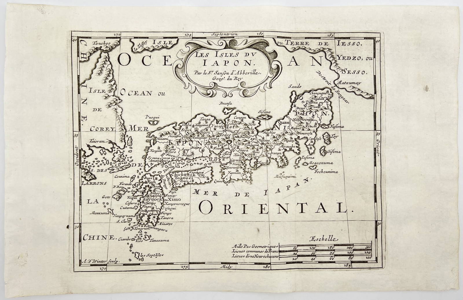 Antique Map - Japan - Asia - Sanson - Korea - Hokkaido - Japanese ...