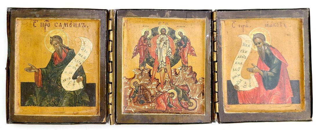 Buy Russian Icon Triptych Early 19th Century Antique Hand Painted | Jasper52 In Ny