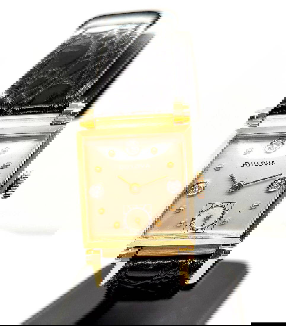 Vintage 14k Yellow Gold Bulova Diamond Cal. 8ae Manual Wind Watch Auction