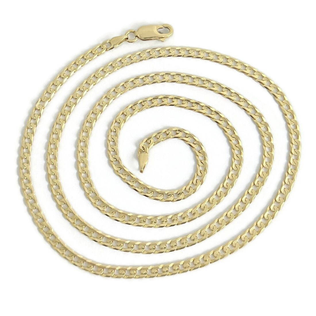 Curb Cuban Chain Necklace 18k Yellow Gold 24 Inches, 3.2 Mm, 15.61 ...